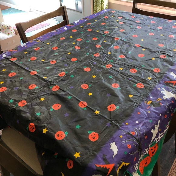 Vintage | Kitchen | Vintage Halloween Flannel Back Vinyl Tablecloth ...